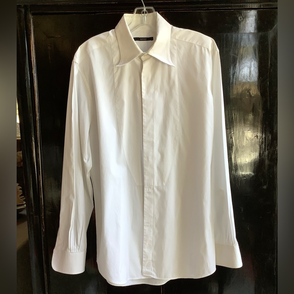 Gucci Tuxedo Style Button Down Shirt - Gem